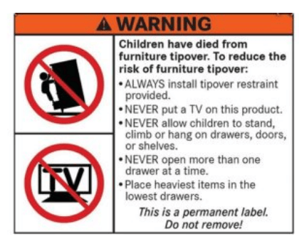 【赛德斯威检测】ASTM F2057 & 16 CFR 1261服装储存单位标准安全规范_测试_chests_家具