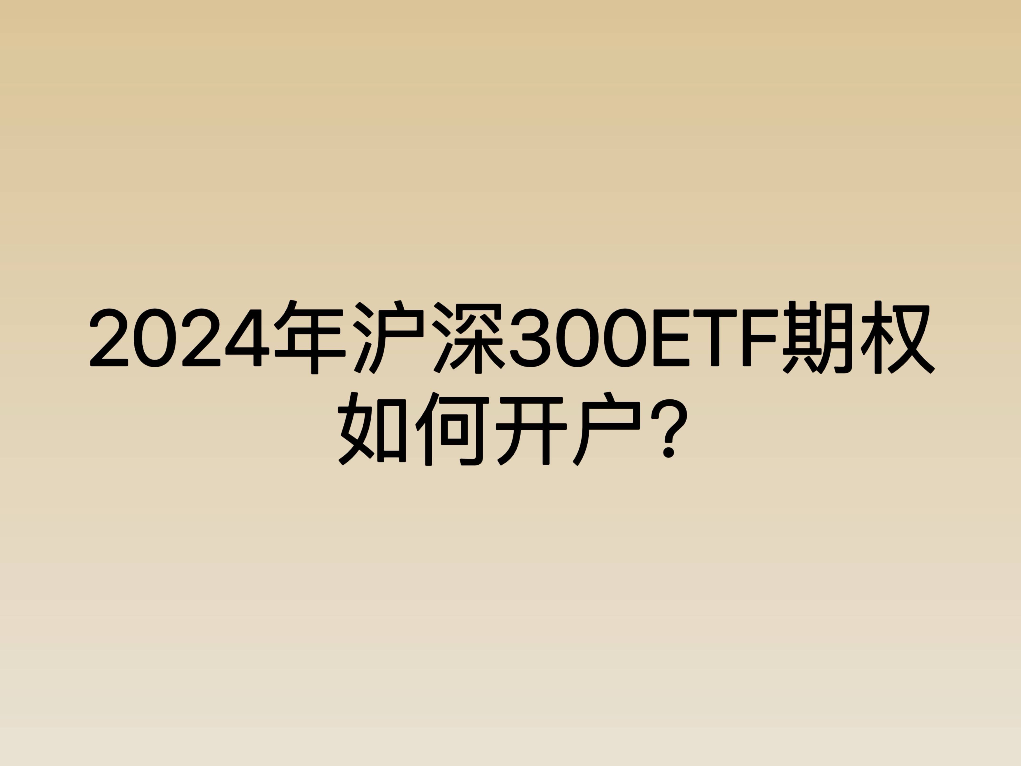2024年沪深300ETF期权如何开户？_标的物_评估_文件