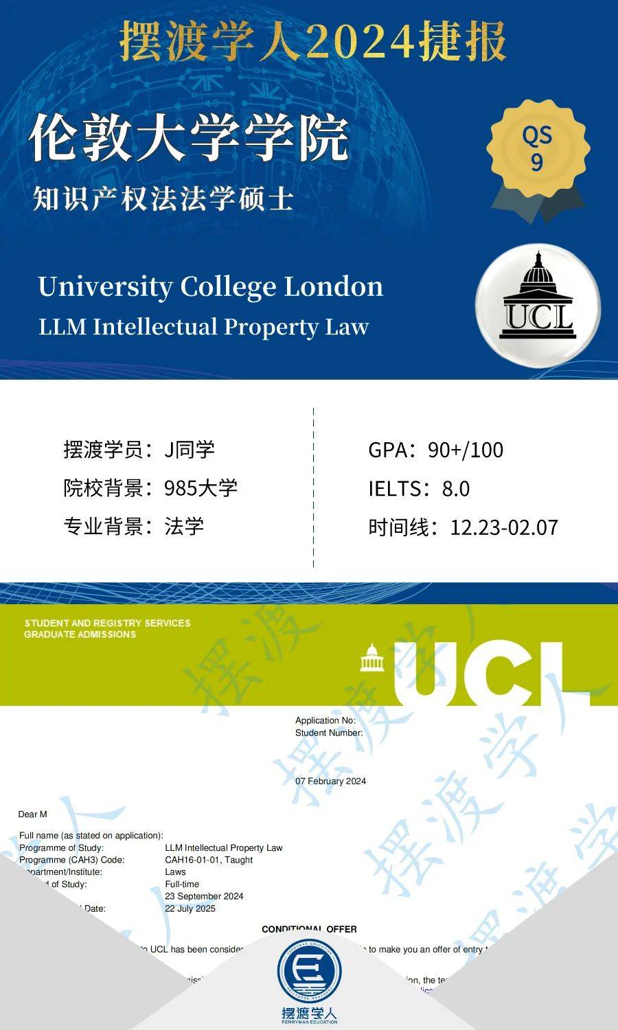 录取数据丨录取过山车！UCL申请量超千人级项目LLM五年数据曝光：中国学生录取_人数_学年_申录