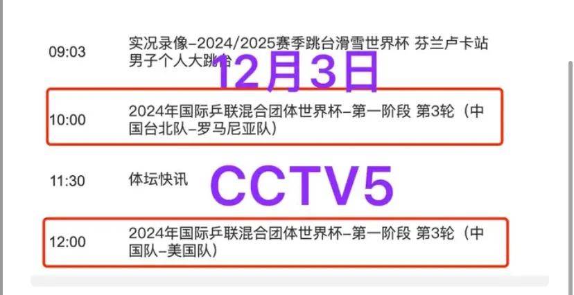 中央5台直播乒乓球时间表：今日混团世界杯8强出炉！CCTV5节目表_国乒_比赛_进行