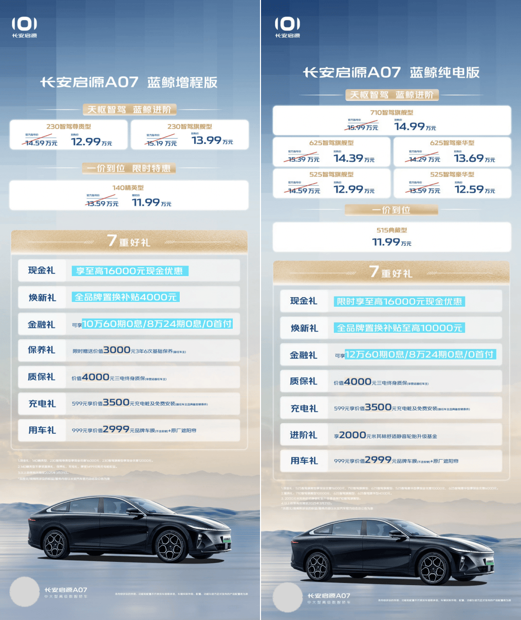 售11.99万元起！长安启源A07新车上市，智驾平权，蓝鲸进阶_搜狐汽车_搜狐网