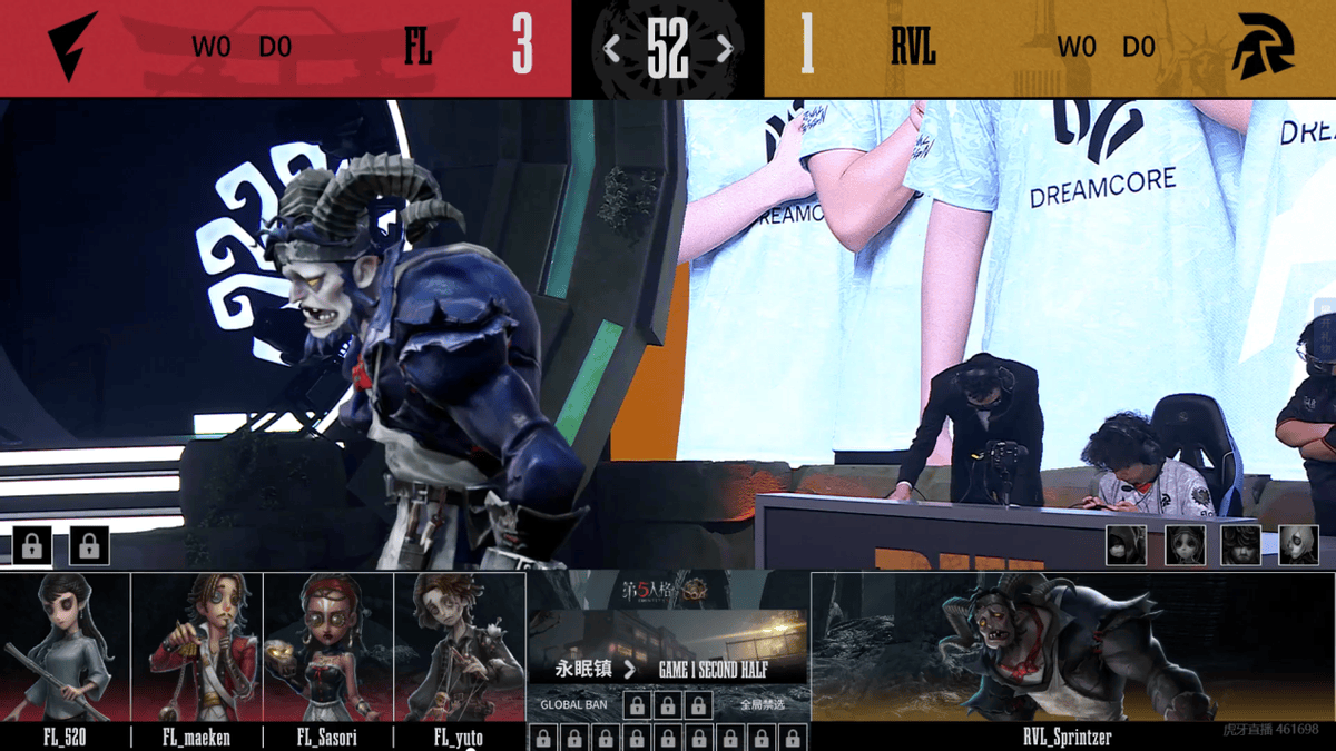 第五人格COA8：FL_Hasha歌剧演员拿下四抓，二比零直接终结比赛！_先知_喧嚣_大副