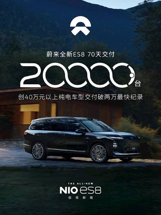 70天交付破2万，蔚来全新ES8创40万元以上纯电车型最快纪录_搜狐汽车_搜狐网