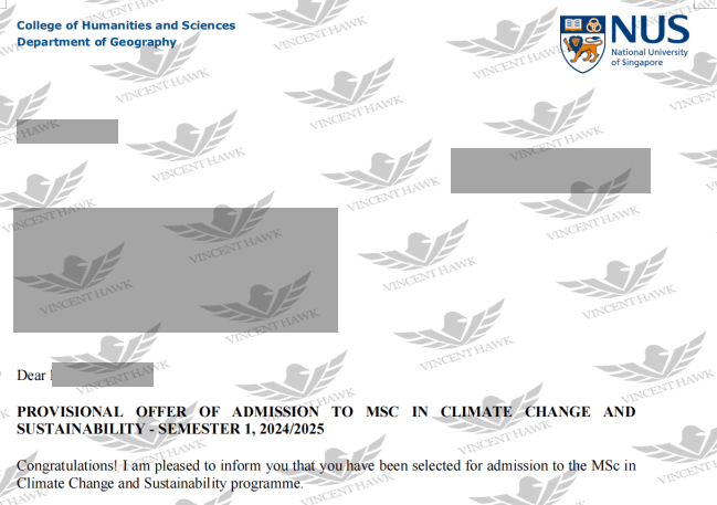 2024 VH Offer | NUS录取再添两枚，气候变化与可持续/MiM各添一枚_专业_管理学_硕士