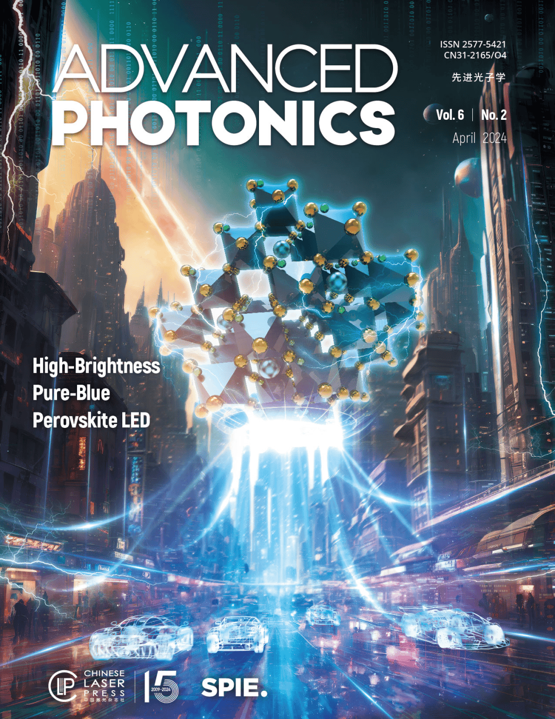 Adv. Photon. | 纯蓝光钙钛矿LED,可见光通信系统中的应用_PeLEDs_蓝色_准二