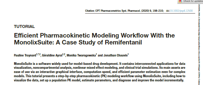 使用Monolix开展群体药代动力学建模的工作流程：以瑞芬太尼为案例研究_变量_模型_进行