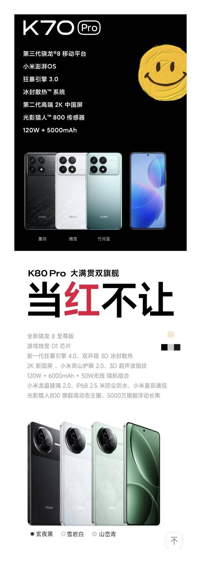 红米 K80Pro 和红米 K70Pro 详细参数对比，来看看有哪些提升？_数据_独显_背景