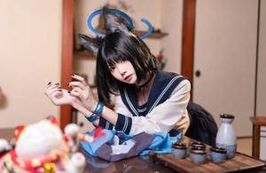 性感CO：蔚蓝档案 桐生桔梗COS，白丝水手服，短发YYDS_战术_装备_眼神