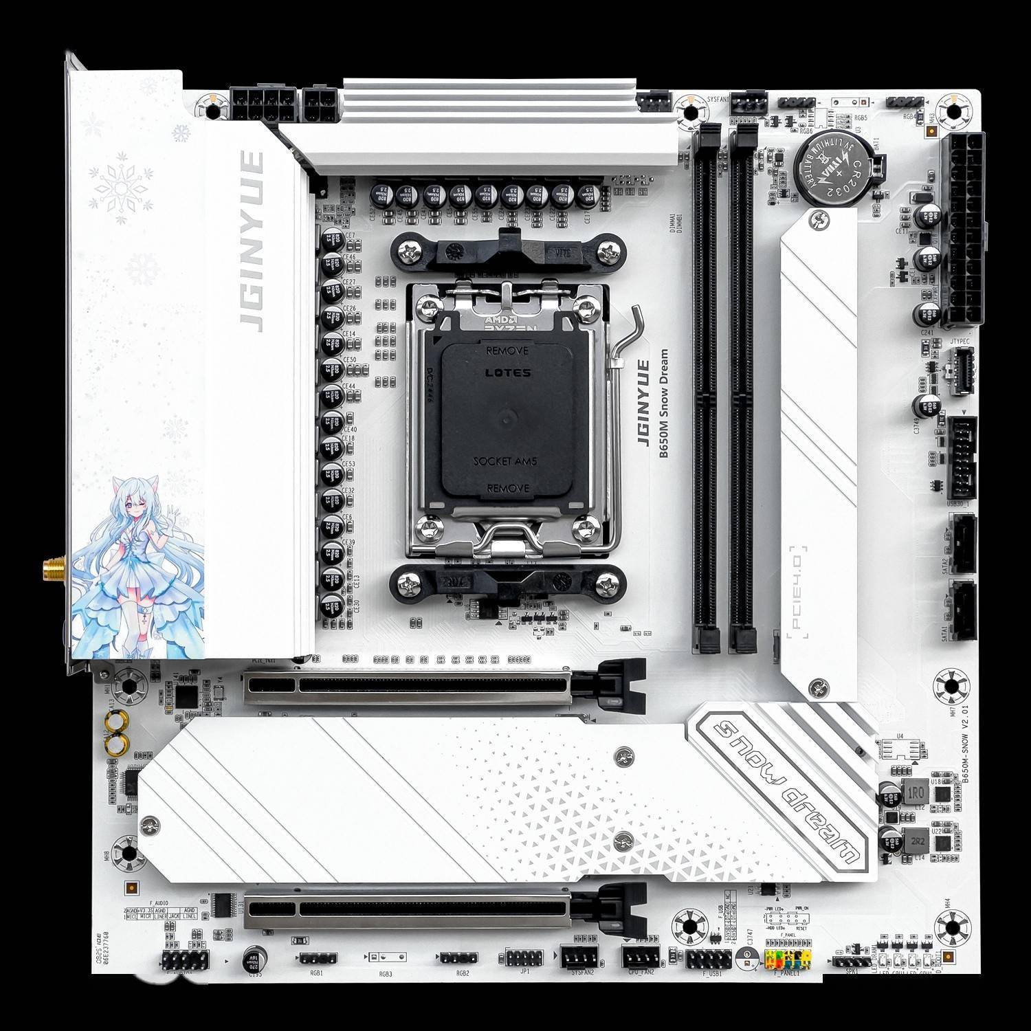 精粤B650M Snow Dream主板亮相：白色PCB搭配3个PCIe 4.0 M.2盘位_接口_方面_用户